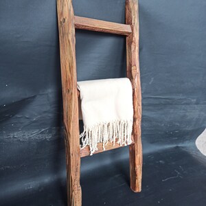 Handmade Rustic Wooden Bathroom Ladder, Towel Holder Decorative Wooden ...