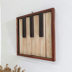 Handmade Wooden Mosaic Piano Wall Art, Unique Musical Home Decor ...