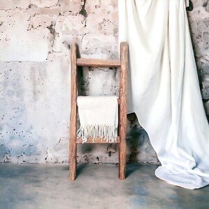 Handmade Rustic Wooden Bathroom Ladder, Towel Holder Decorative Wooden ...