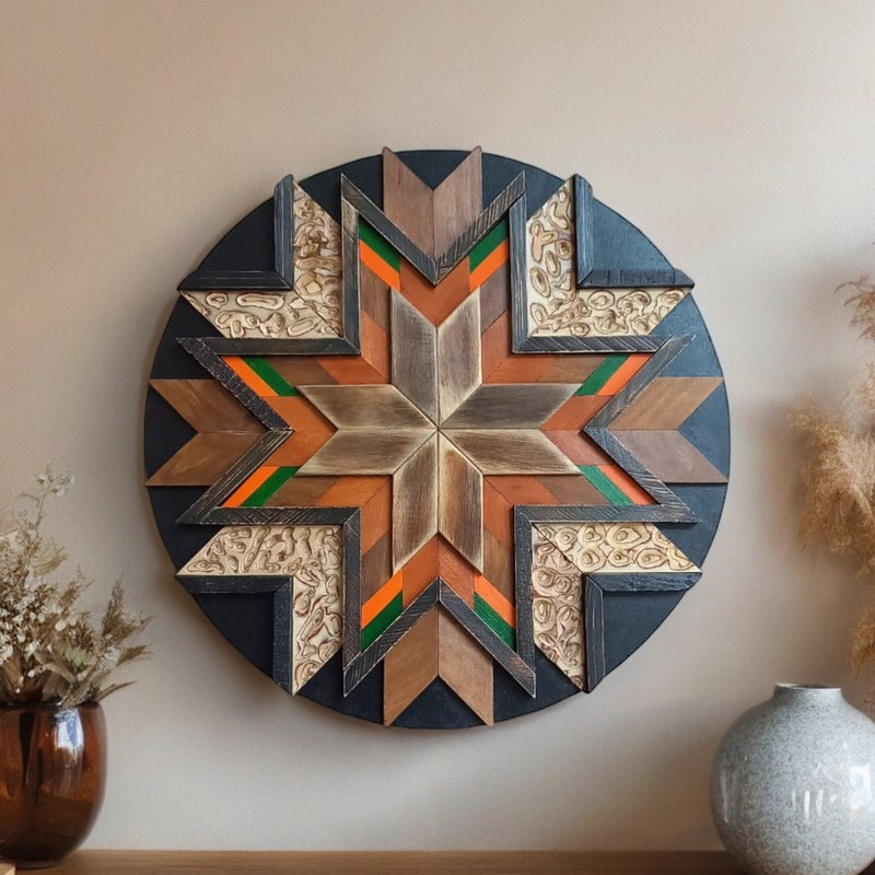 Wood Mosaic Wall Art - Etsy