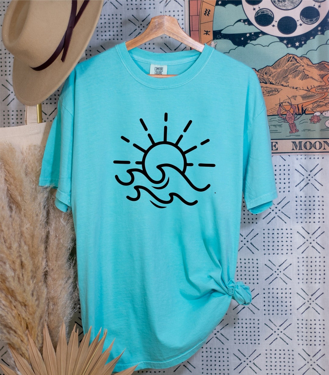 Happiness Comes in Waves Shirt, Summer Comfort Colors Shirt, Summer ...