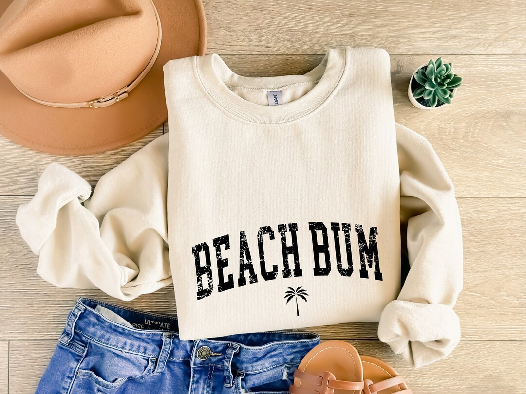 Beach Bum Sweat, Sweatshirt, Women's Graphic Sweatshirt, Palm Tree ...