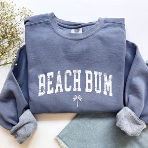 Beach Bum Sweat, Comfort Colors Sweatshirt, Women's Graphic Tees, Palm ...