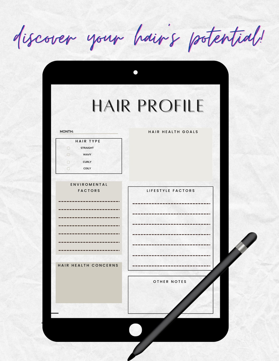 Hair Profile Template: Discover Your Hair's Potential | Custom Hair ...
