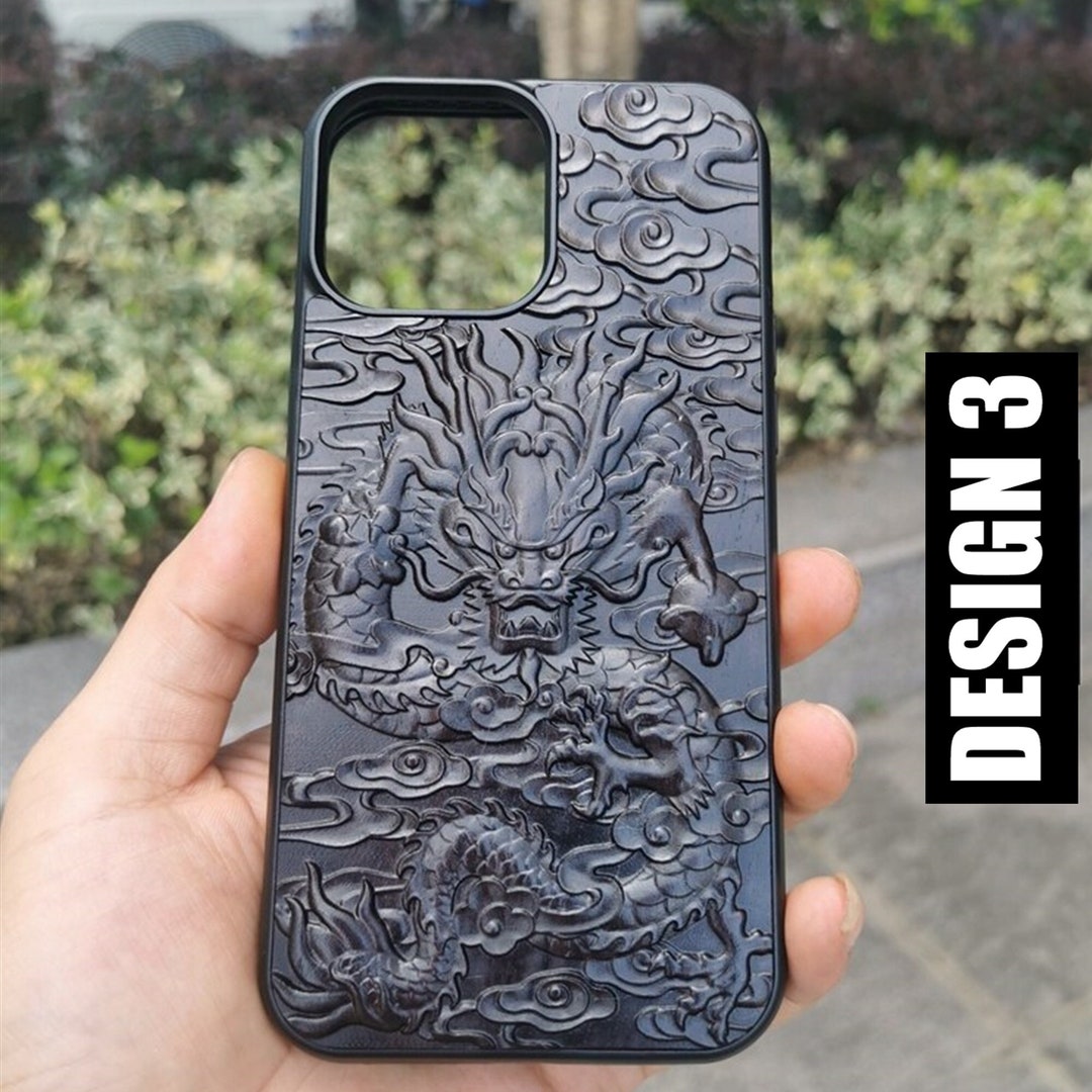 Vintage Retro Dragon Ebony Wood Iphone Case Iphone 13 12 11 - Etsy
