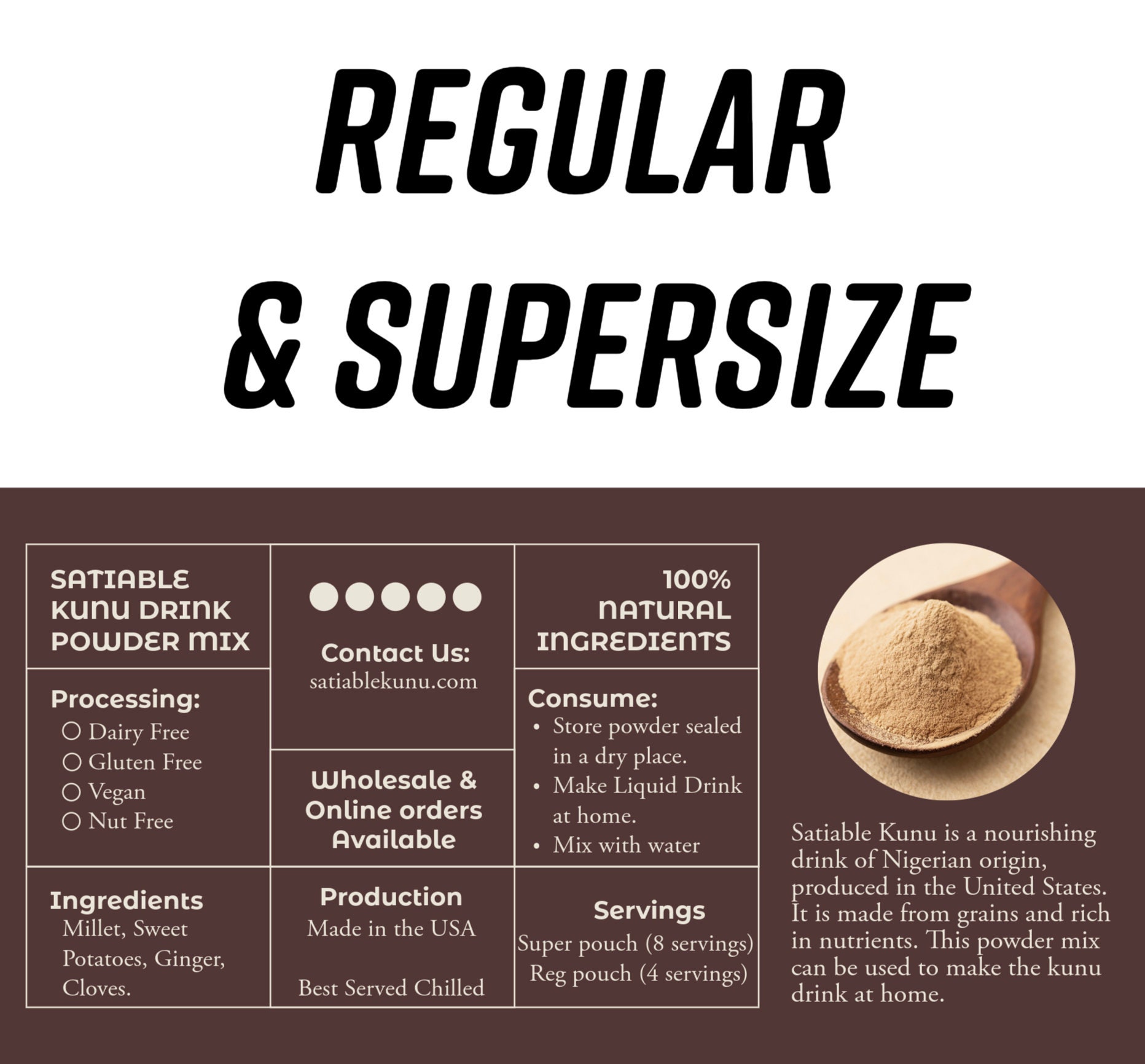 Satiable Kunu Drink Powder, Kunuzaki, Nigerian, Make at Home, Dairy ...