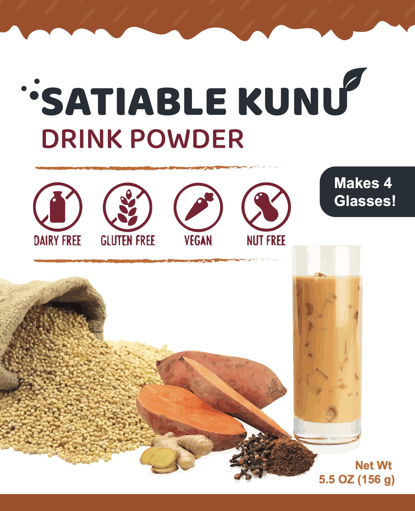 Satiable Kunu Drink Powder, Kunuzaki, Nigerian, Make at Home, Dairy ...