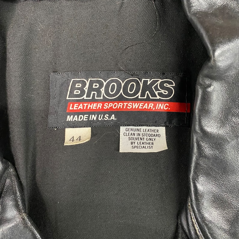 1980s Brooks Leather Biker Jacket Made in USA / Motorcycle Jacket ...