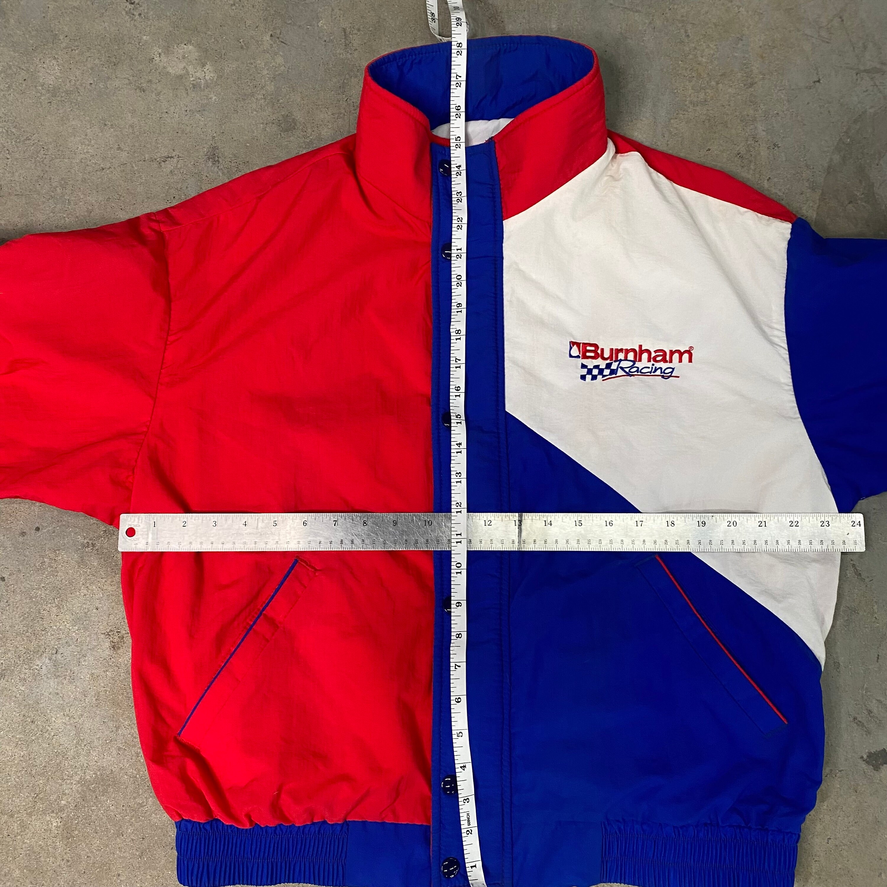 1990s Vintage Burnham Racing Jacket / Light Jacket / Color Block ...
