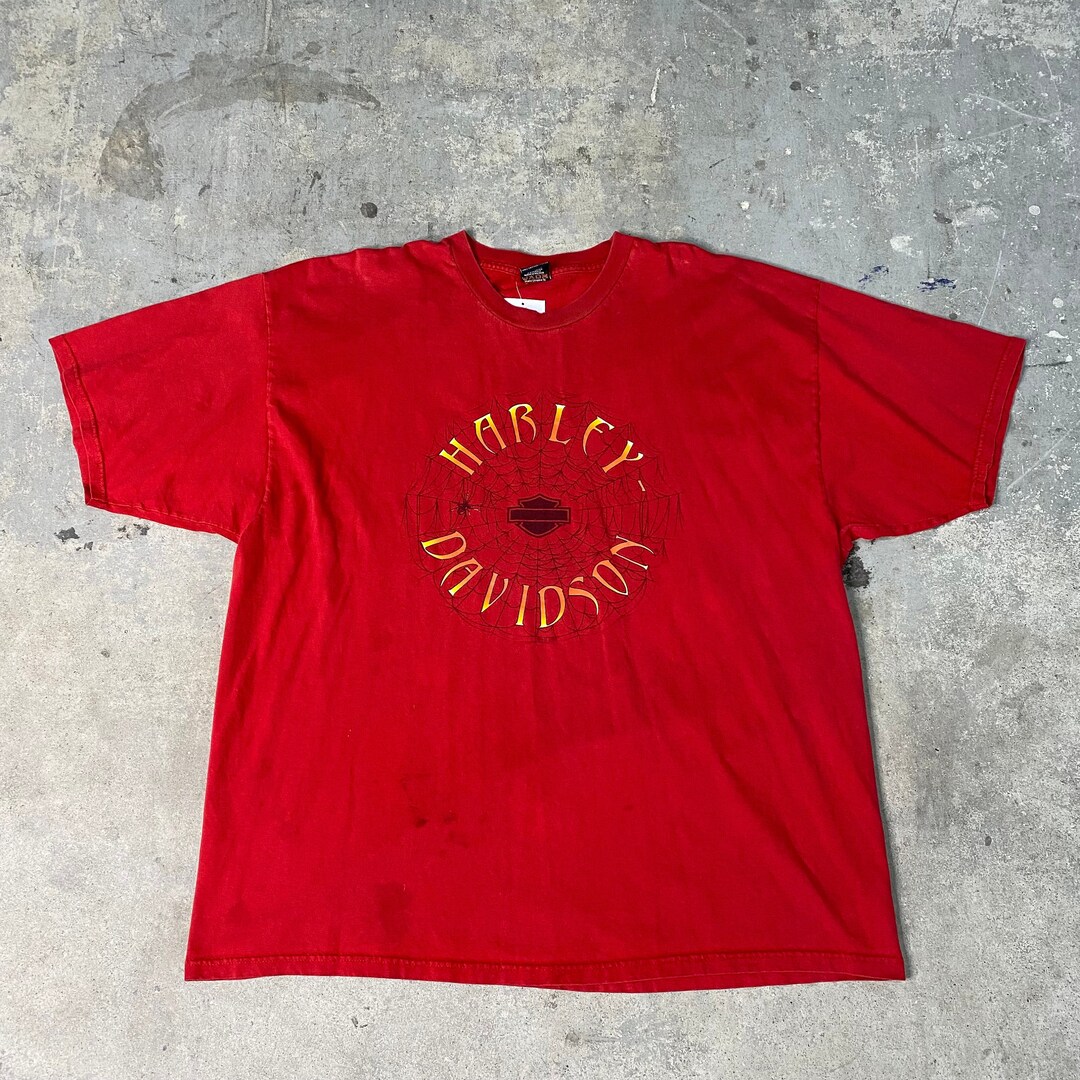Vintage 1990s Harley Davidson Spider Web T-shirt / Streetwear / Biker ...
