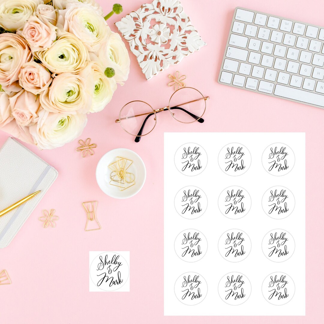Minimalist Printable Wedding Sticker Seal Template - Etsy