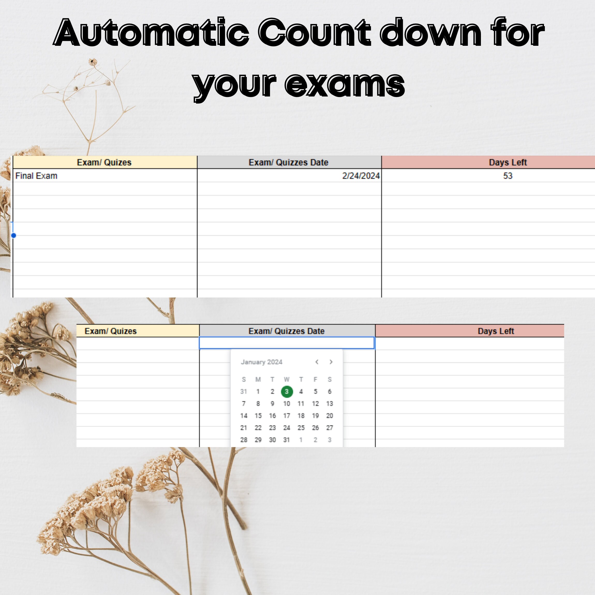 Google Sheets Study Plan Tracker Spreadsheet Template, Academic ...