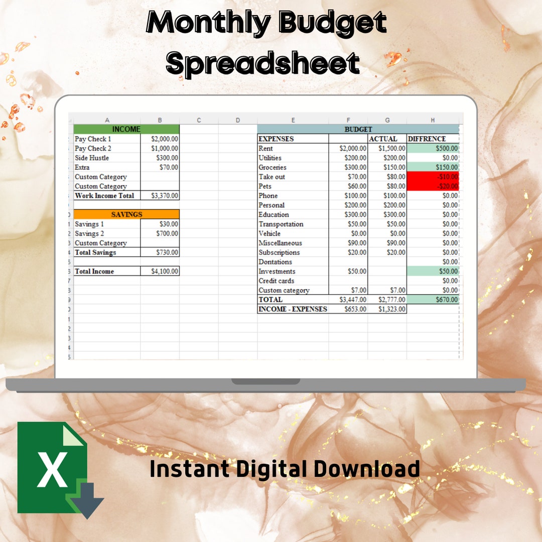 Ultimate Monthly Budget Spreadsheet Effortless Budget Management ...