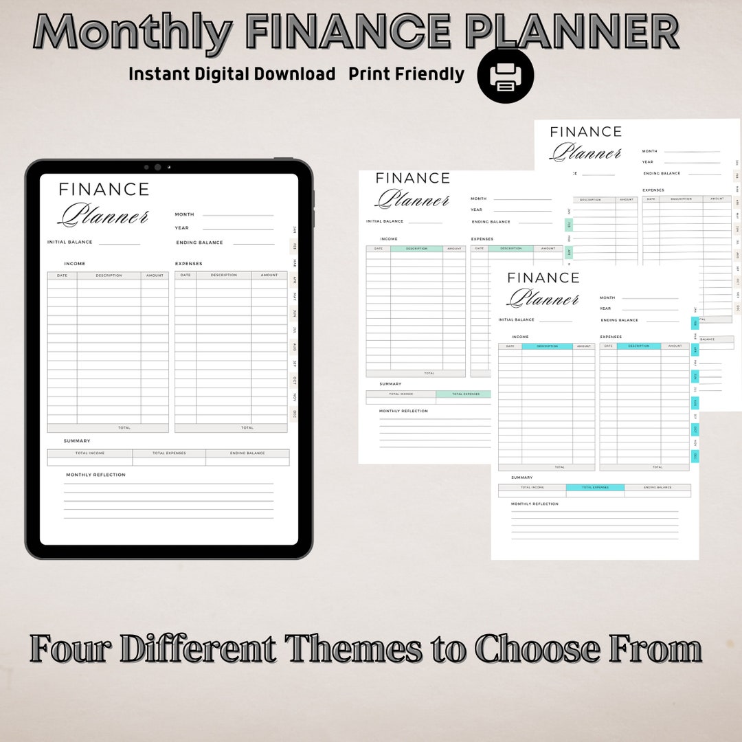 Monthly Budget Printable Expense Tracker Template, Digital Budget ...