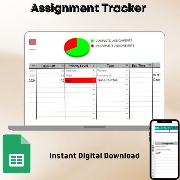 Assignment Tracker - Etsy