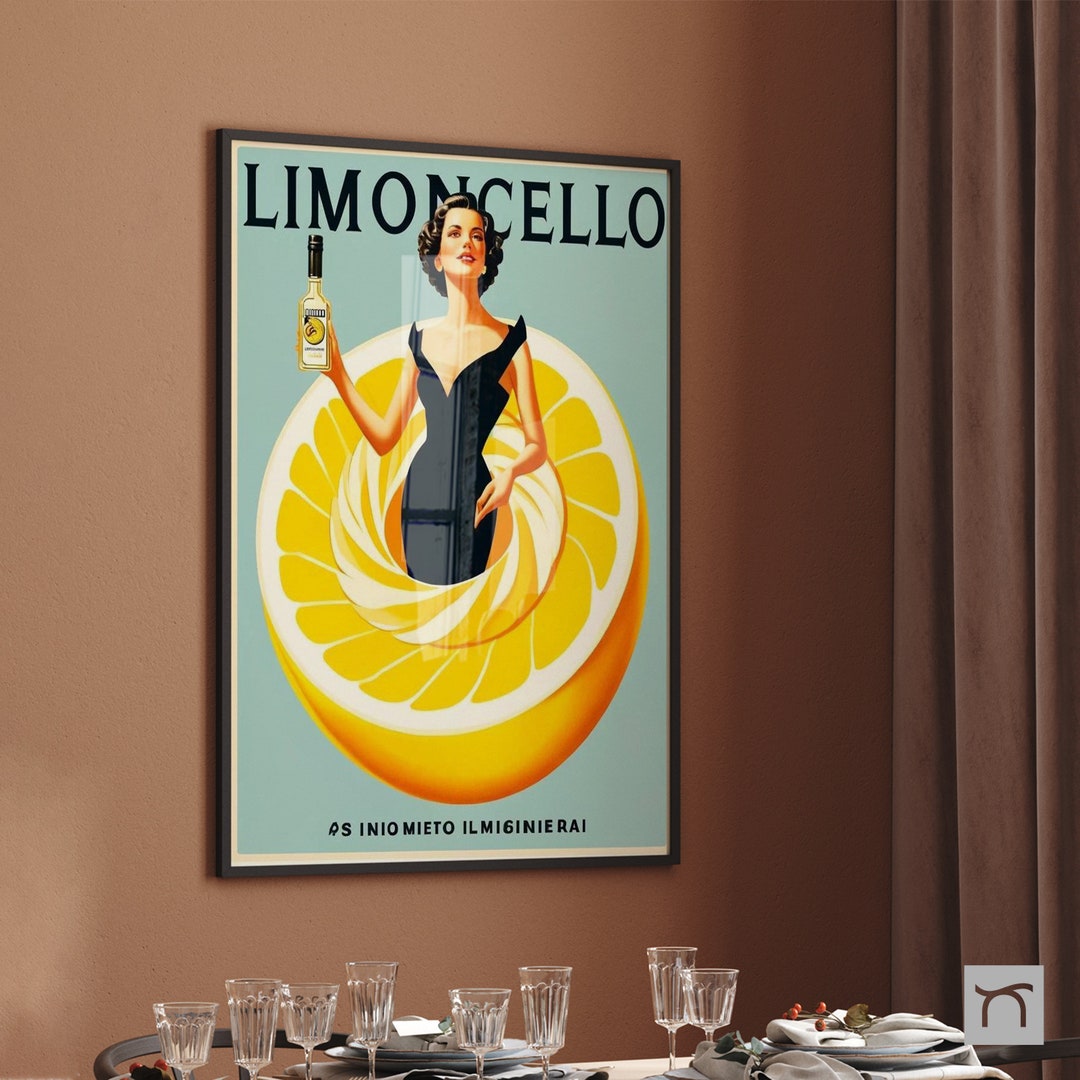 Buono Limoncello Retro Italian Drink Print, Italian Retro Art Poster ...