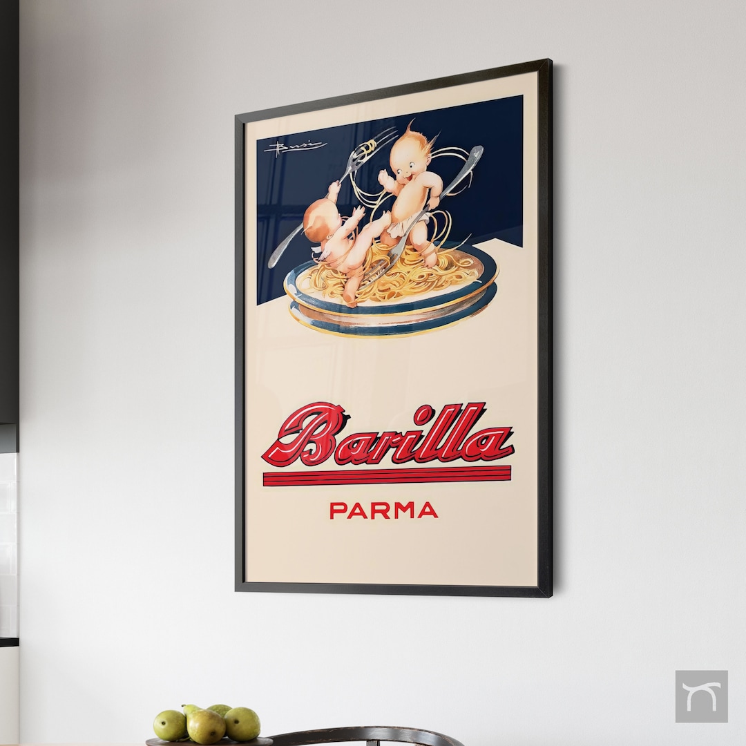 Barilla Parma Food Vintage Poster, Culinary Art, Italian Retro ...