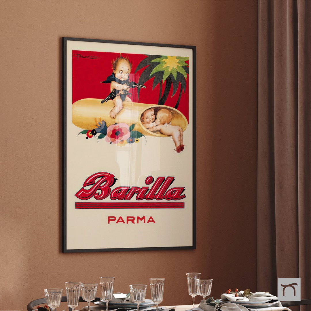 Barilla Parma Food Vintage Poster, Italian Antique Print, Culinary Art ...