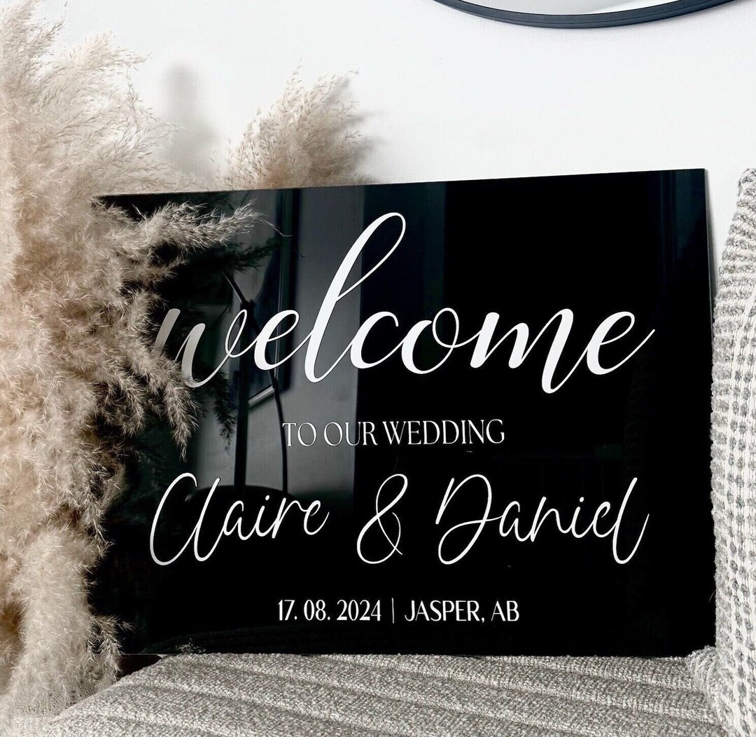 Acrylic Welcome Sign | 24x18in Wedding Welcome Sign | Personalized ...