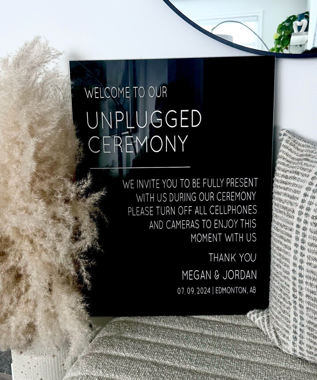 Unplugged Ceremony Sign | 18x24 Acrylic Wedding Sign | Wedding Ceremony ...