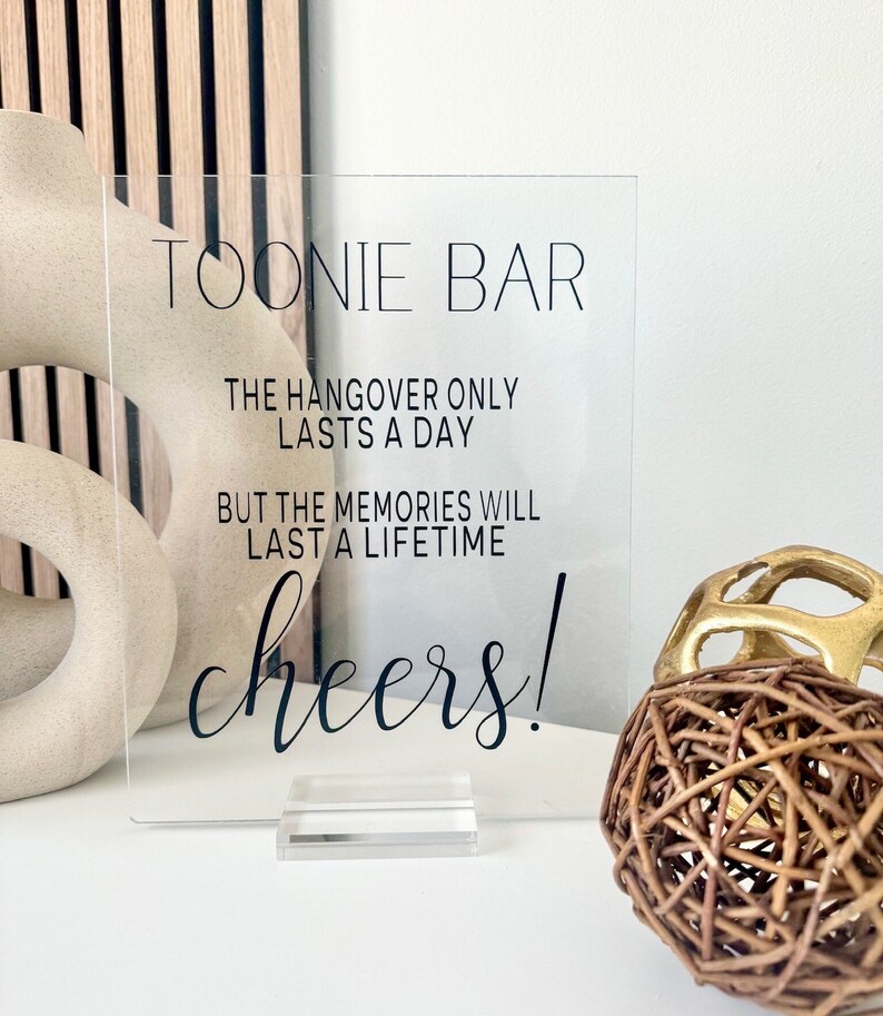 Toonie Bar Acrylic Sign | 8x10in Acrylic Sign | Toonie Bar Sign ...
