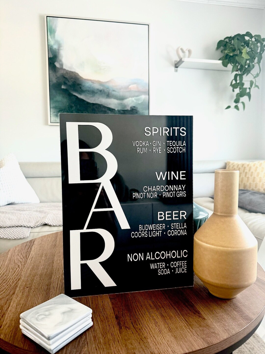 Bar Menu Acrylic Sign | 12x16in Acrylic Sign | Custom Bar Menu ...