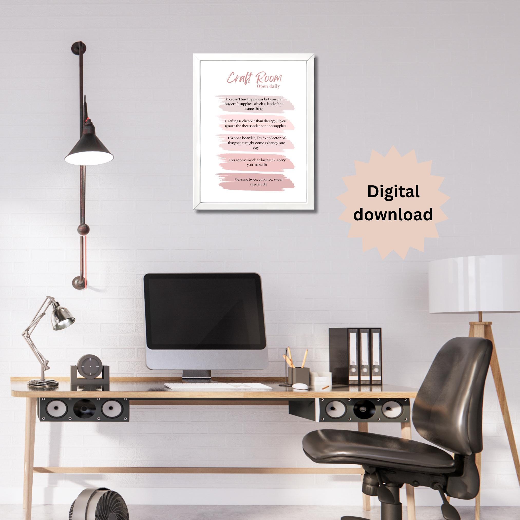 Funny Craft Room Rules Print: Humorous Pink Wall Art (digital Download ...