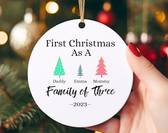 Family of Three Christmas Ornament Family of 3 Family Ornament ...
