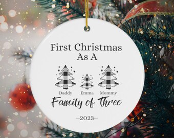 Family of Three Christmas Ornament Family of 3 Family Ornament ...