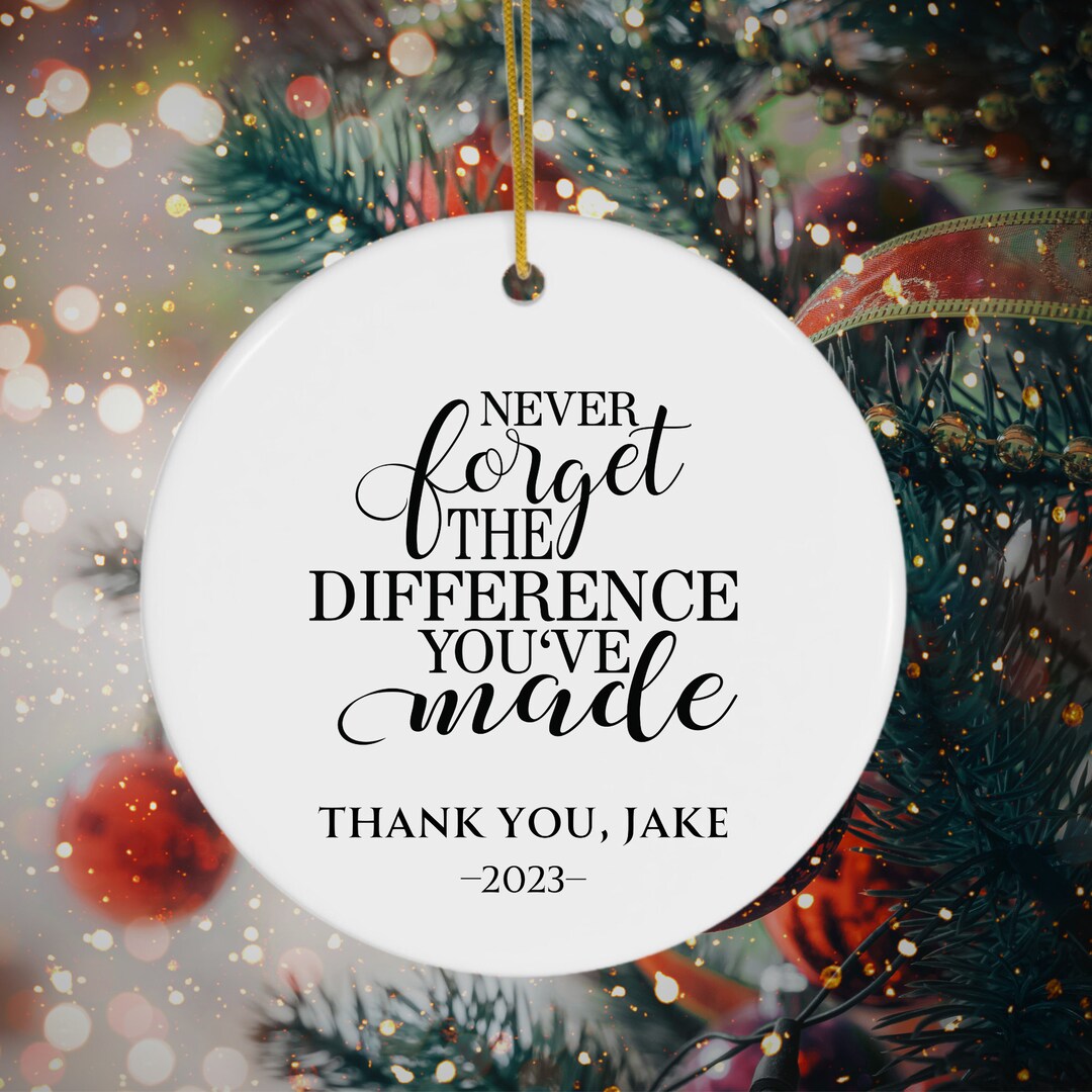 Personalized Never Forget the Difference You Make, Thank You Gift ...