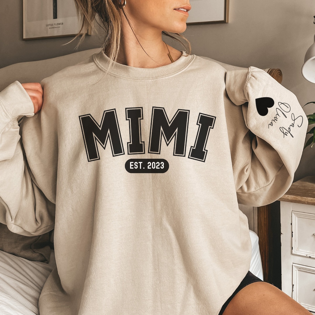 Personalized Mimi Sweatshirt With Names on Sleeve, Christmas Gifts for ...