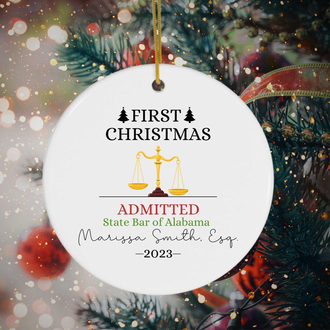 Personalized Lawyer Christmas Ornament, Bar Exam Pass Congratulations ...