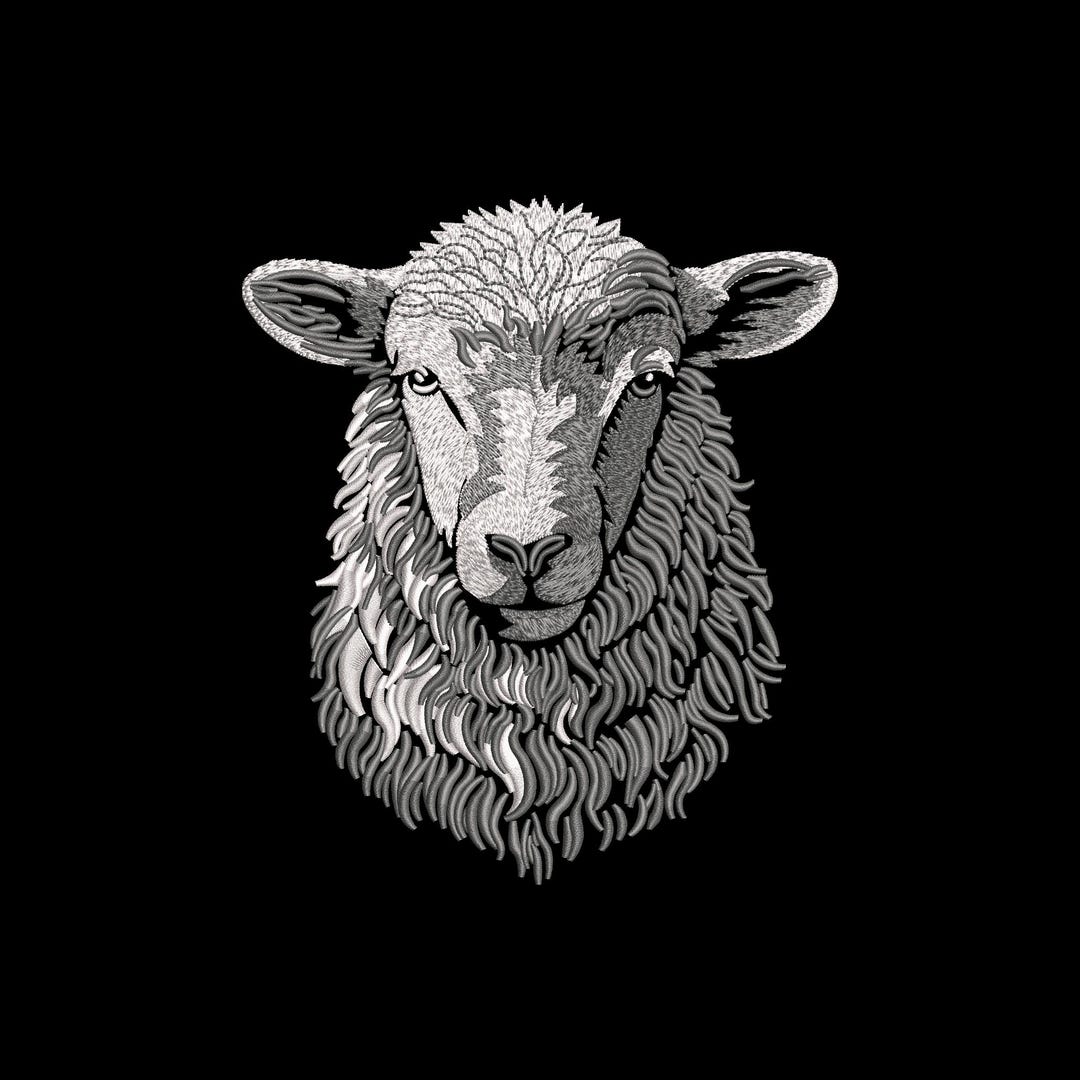 Sheep Portrait Embroidery Design, Farm Animal 5x7 (DST PES JEF File) - Etsy