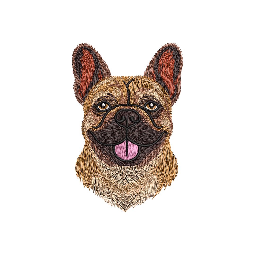 French Bulldog Embroidery Design – Realistic Portrait, 4x4 & 5x7 Hoop ...