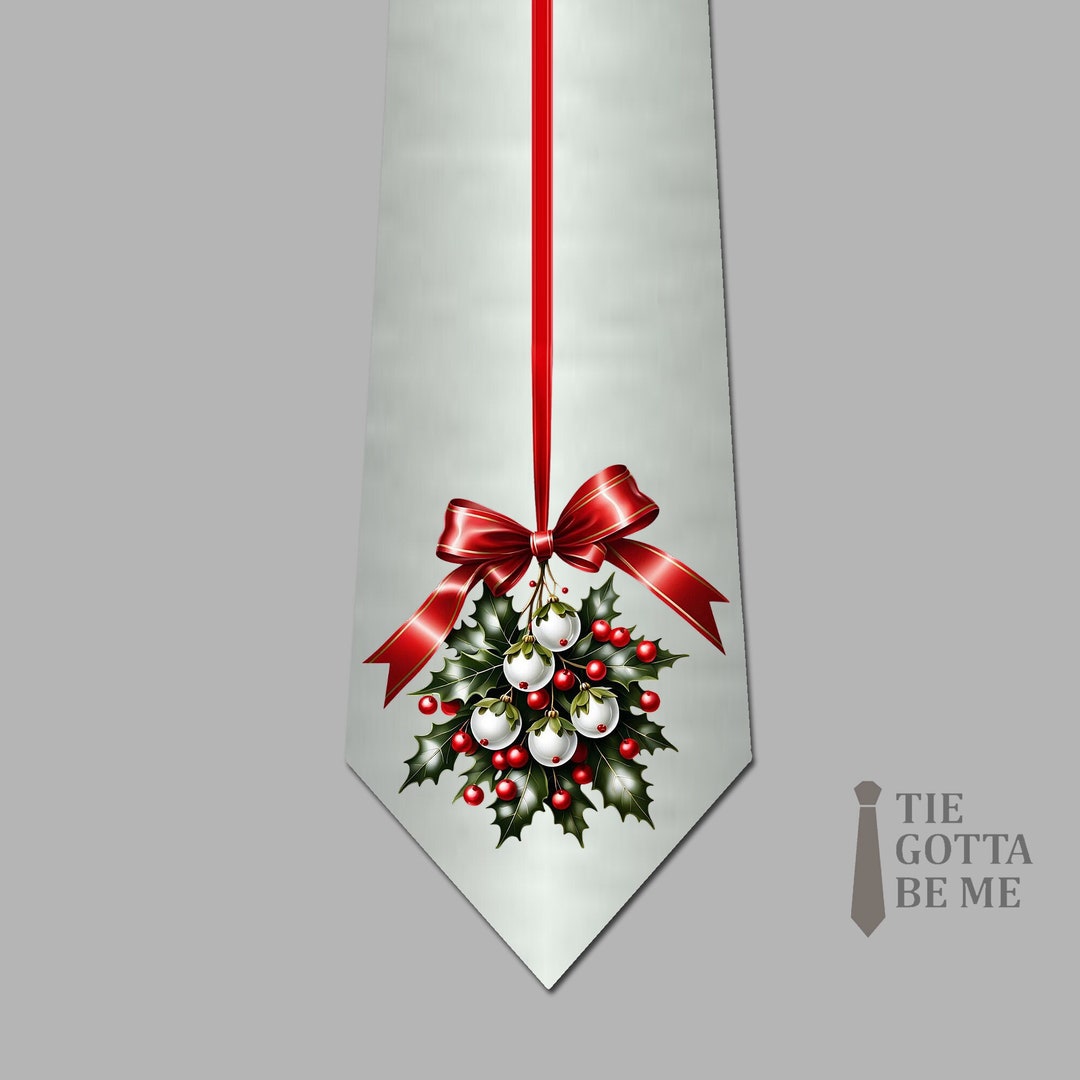 Christmas Mistletoe Holiday Necktie - Etsy