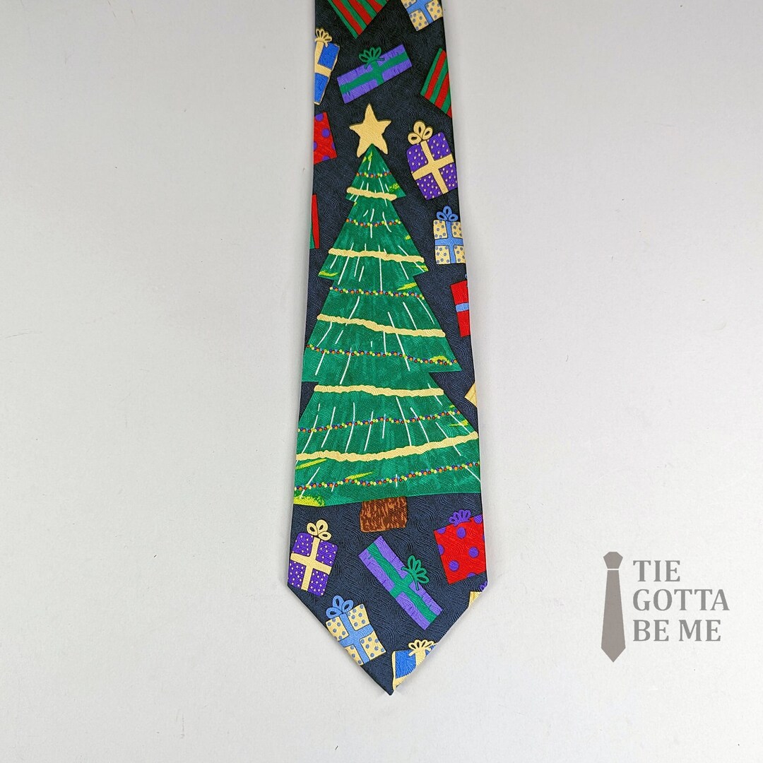 Jingle Bells Christmas Tree & Presents Unisex Silk Necktie - Etsy