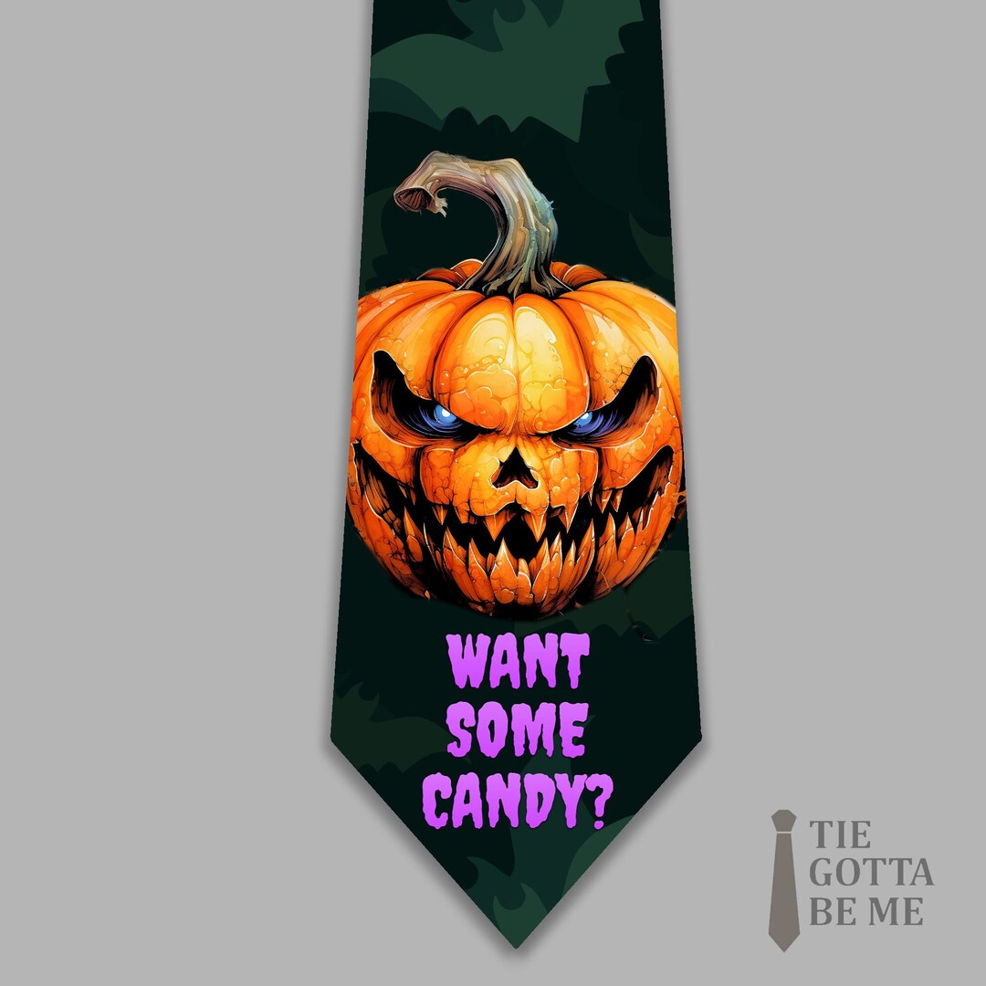Original Design Halloween Want Some Candy Necktie - Etsy