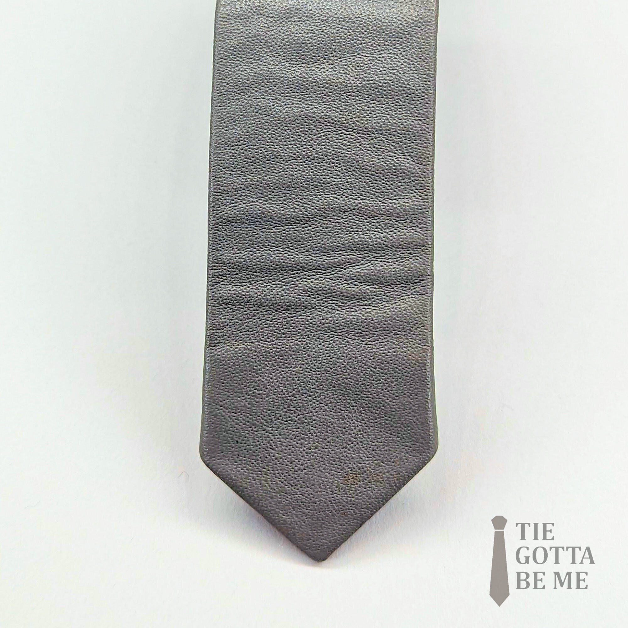 Classic Collector Vintage Men Women Unisex Skinny Gray Leather Necktie ...