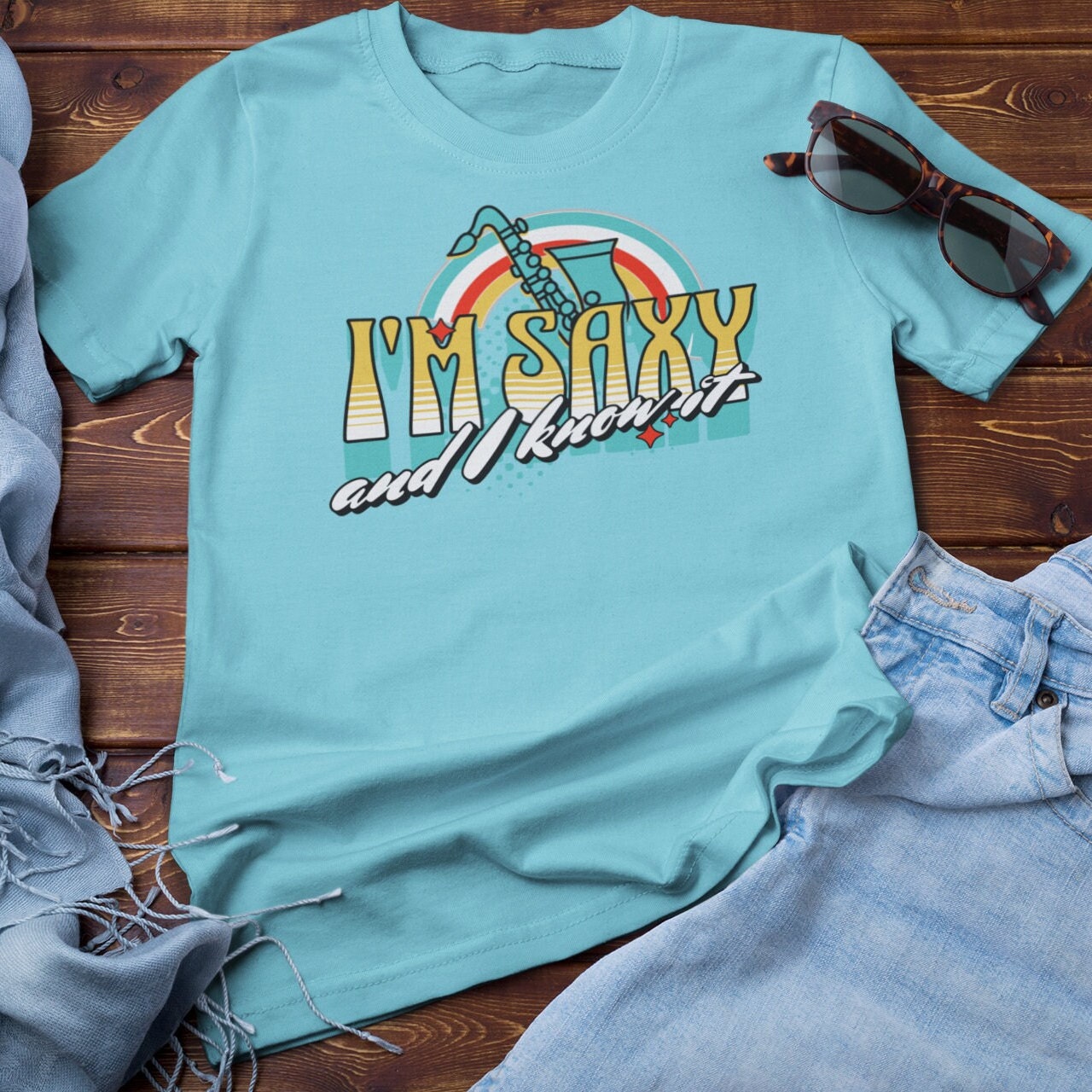 Funny Saxophone Player Shirt, i'm Saxy and I Know It, Unique Musician ...