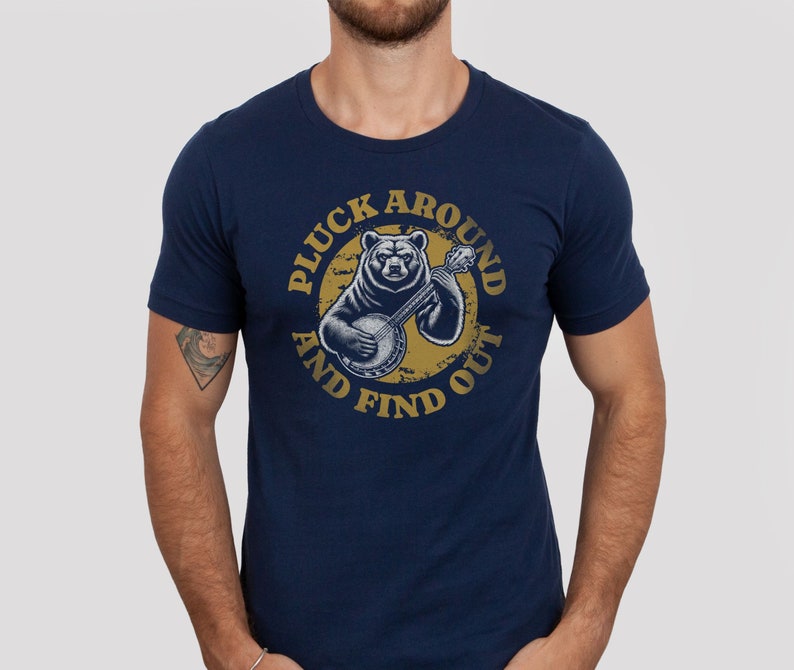 Funny Bluegrass Shirt, Banjo Playr Bear T-shirt, Bluegrass Music Humor ...