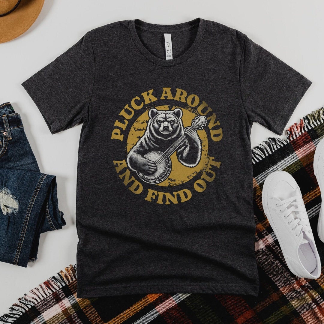 Funny Bluegrass Shirt, Banjo Playr Bear T-shirt, Bluegrass Music Humor ...