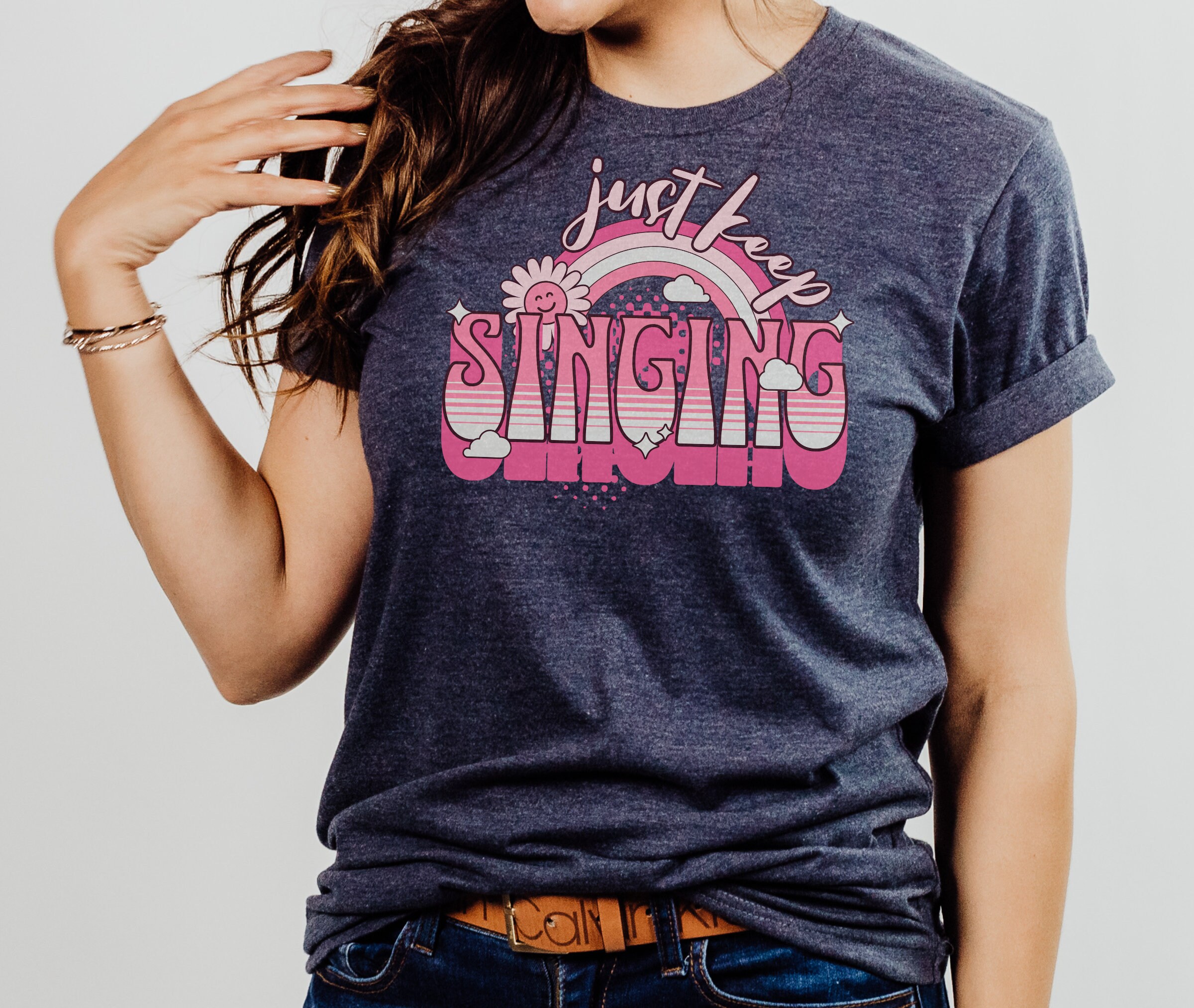 Funny Choir Shirt for Women, Just Keep Singing Tshirt, Gift for Mom ...
