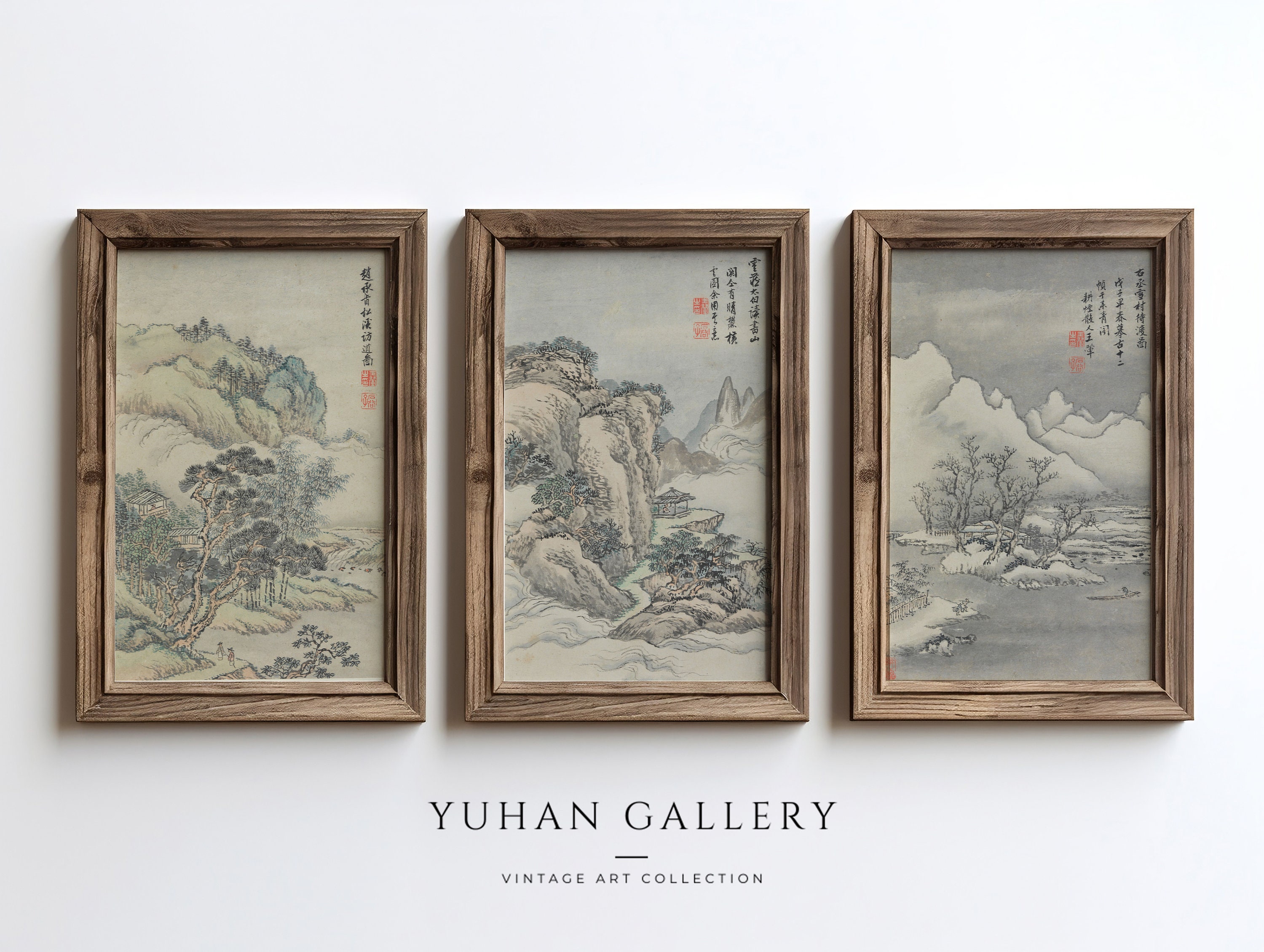 Wang Hui Set of 6 Posters / Vintage Chinese Art Print SET/ China ...
