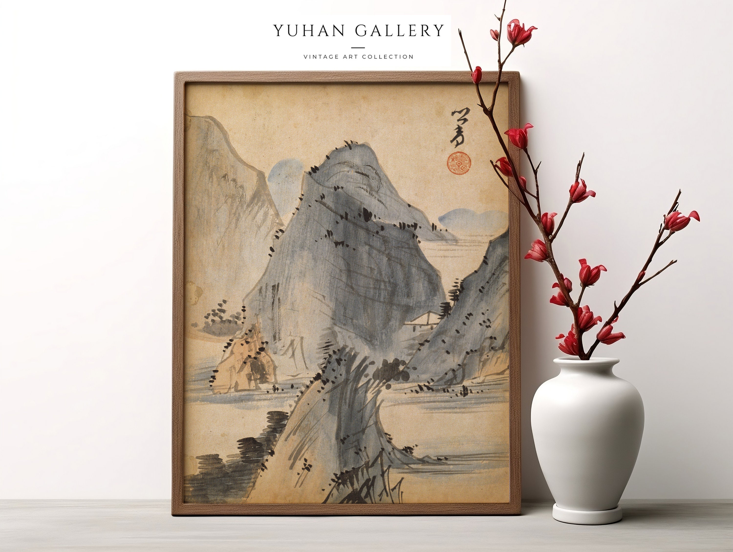 Puru Chinese Art Print Set: Vintage Landscape Gallery Wall (digital ...