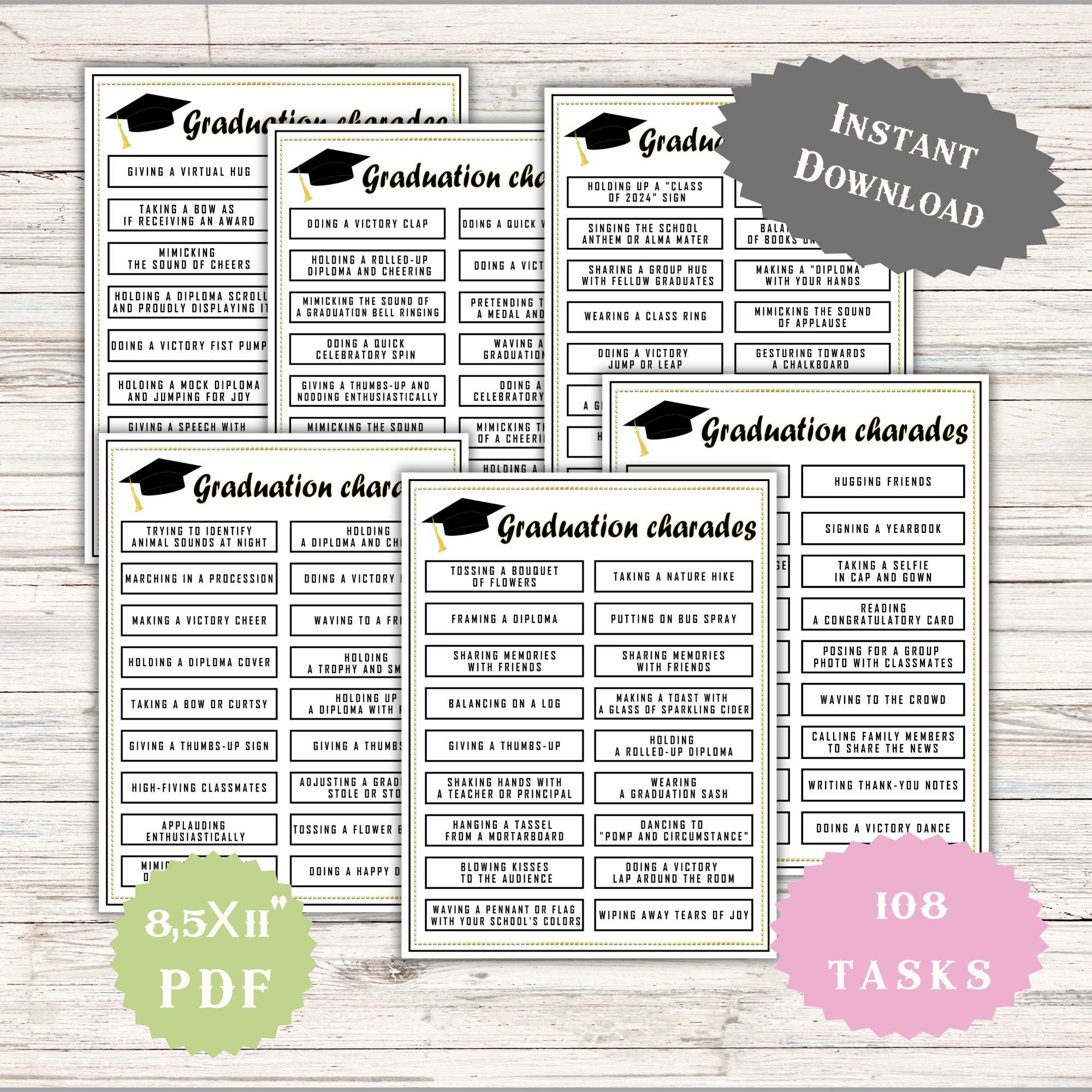 Graduation Charades Game 2024, End of Year Party College School ...