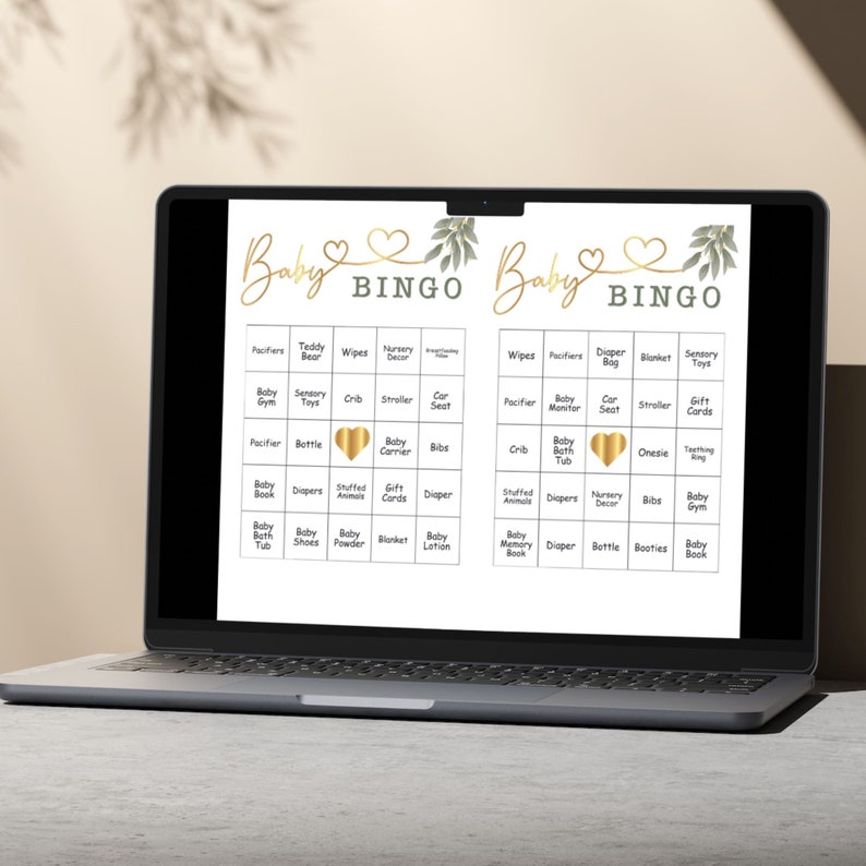 50 Minimalist Baby Shower Bingo Cards, Baby Gift Bingo Cards, Baby ...