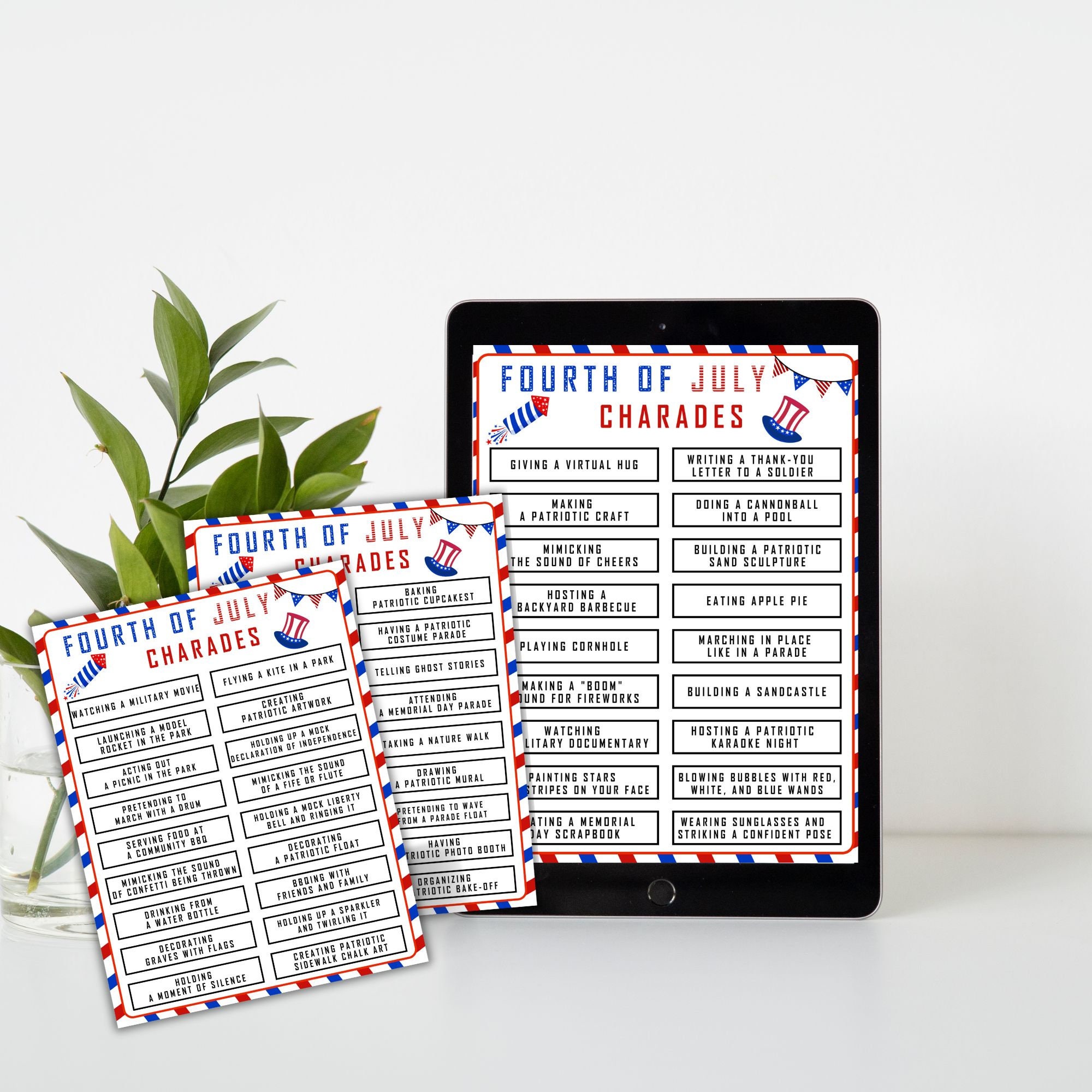 4th of July Charades Game Independence Day Activities for Kids and ...