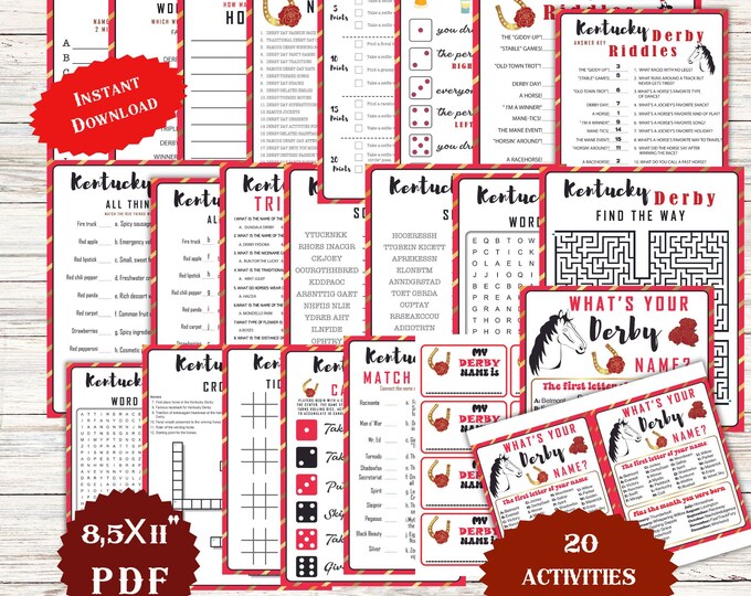 Kentucky Derby Game, Horse Trivia Game, Seniors Game for Kentucky Derby ...