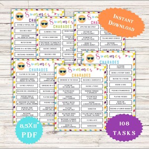 Summer Charades Game Classroom Activities Beach Activities for Kids ...
