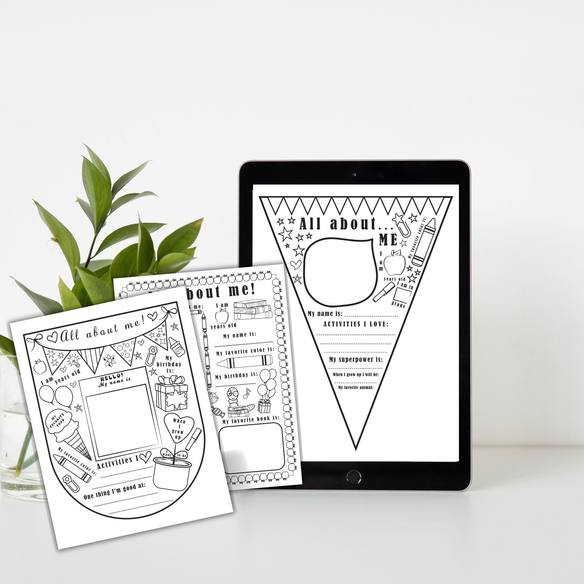 First Last Day of School Interview Worksheets About Me Printable ...